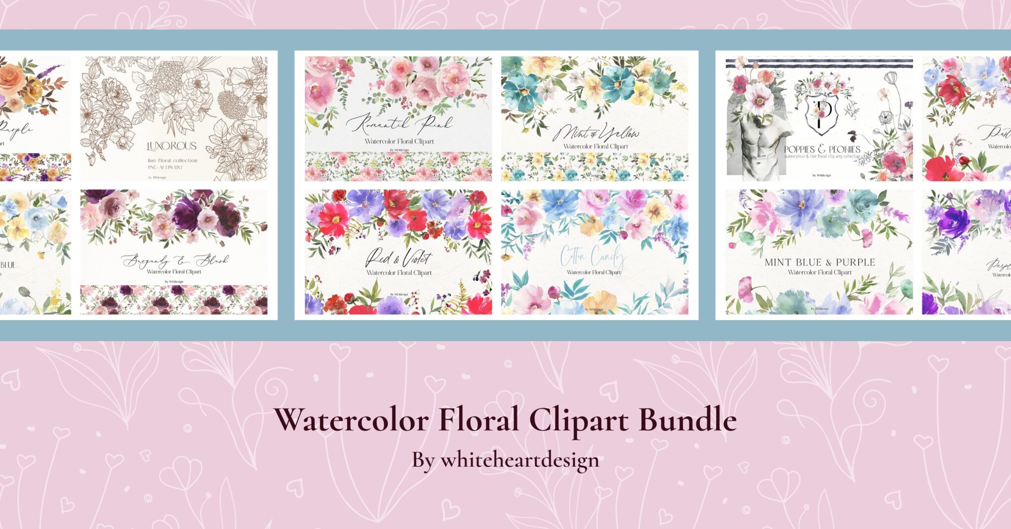 Watercolor Floral Clipart Bundle – MasterBundles