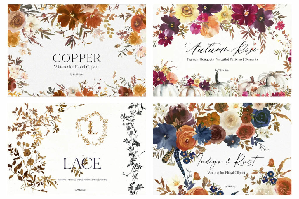 Watercolor Floral Clipart Bundle – MasterBundles