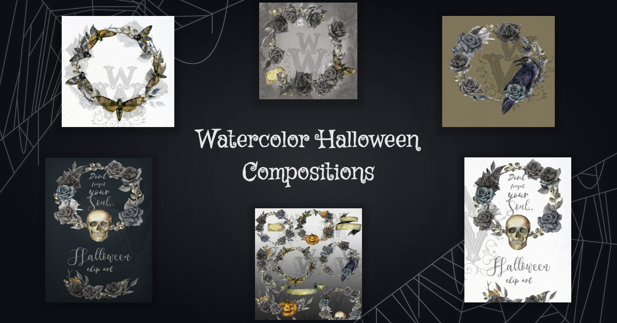Watercolor Halloween Compositions – MasterBundles