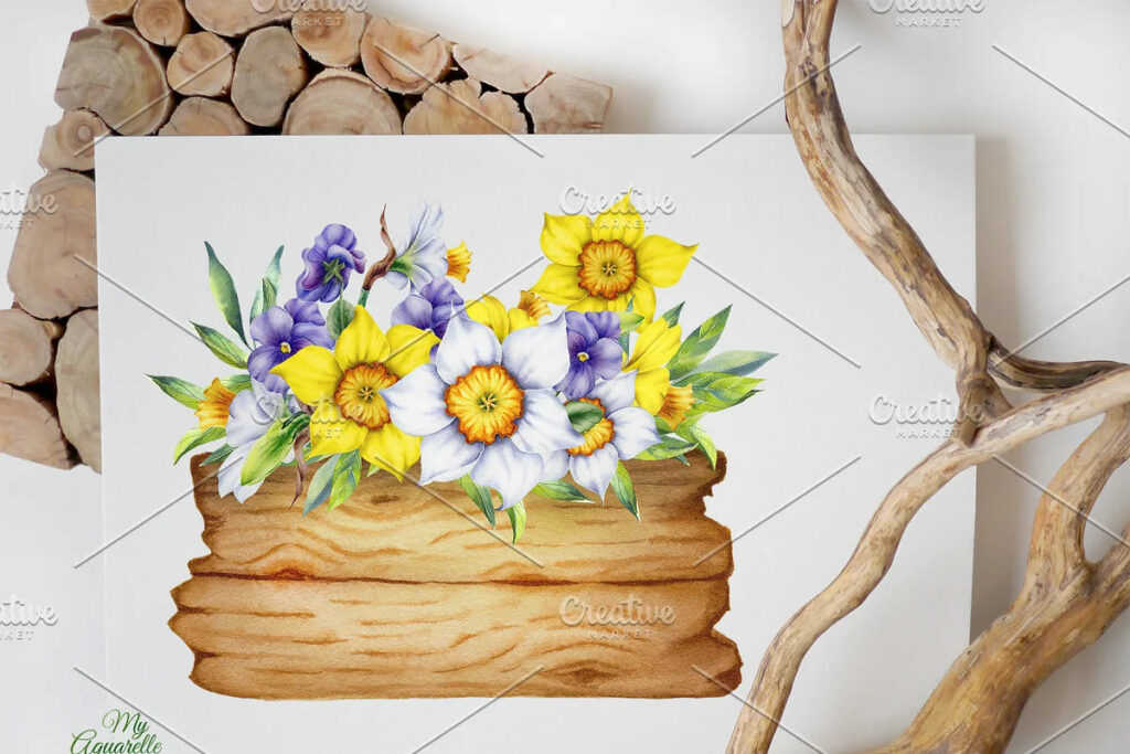 Watercolor Spring Flowers Set – MasterBundles