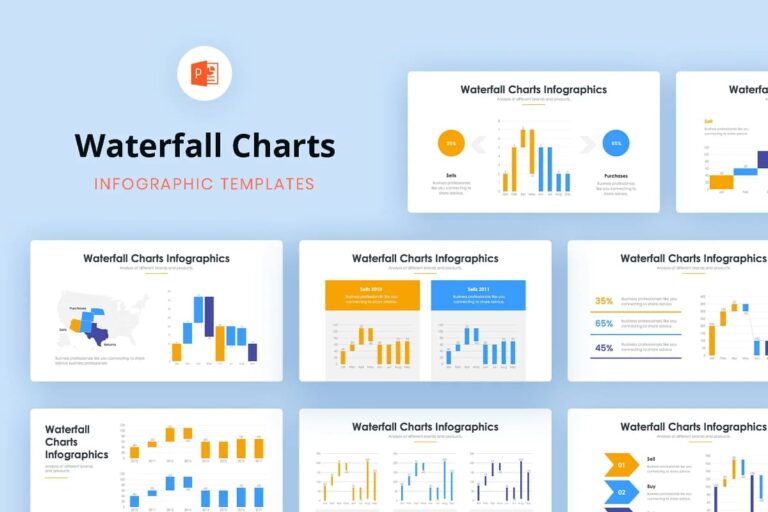 Waterfall Charts Infographics – MasterBundles