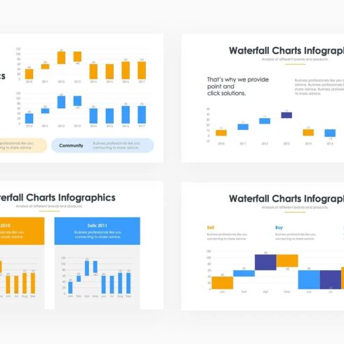 Waterfall Charts Infographics | Master Bundles