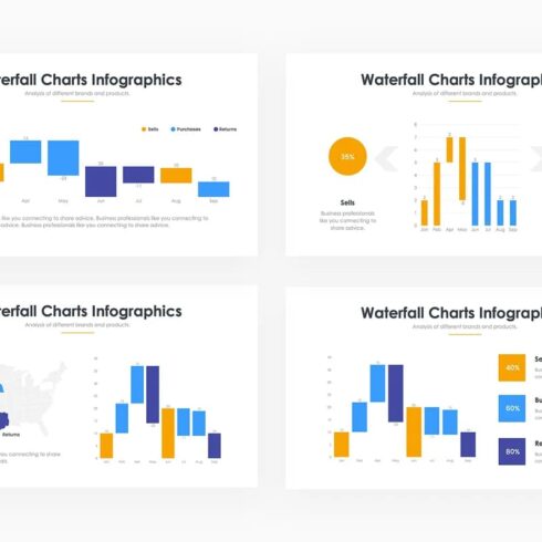 Waterfall Charts Infographics | Master Bundles