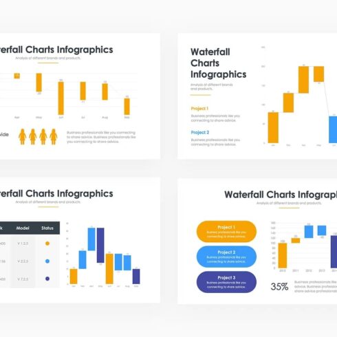 Waterfall Charts Infographics | Master Bundles