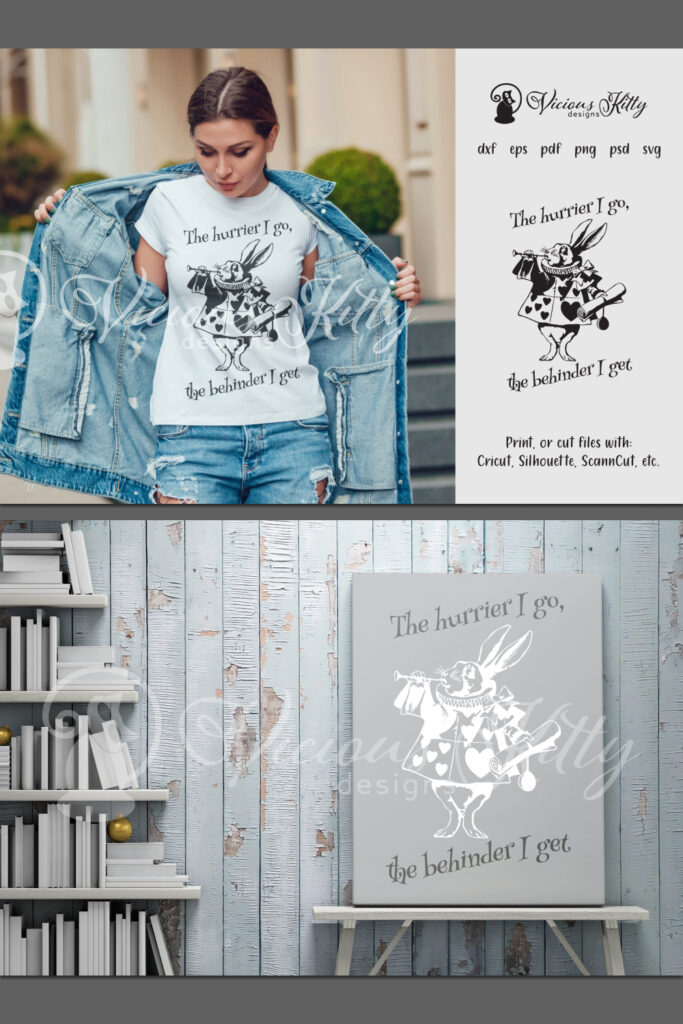 White Rabbit, Alice In Wonderland, Hurrier I Go – MasterBundles