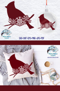 Winter Cardinal Mandala SVG Bird With Snowflakes Cut File – MasterBundles