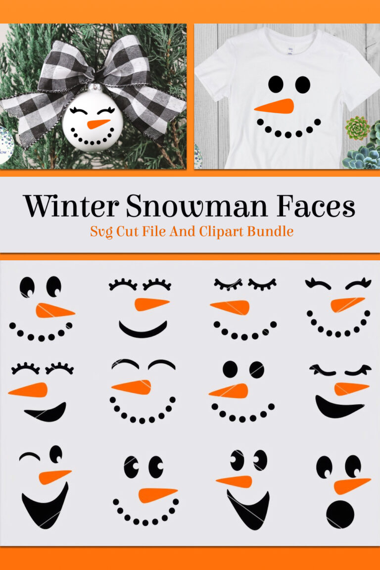 Winter Snowman Faces SVG Cut File And Clipart Bundle – MasterBundles