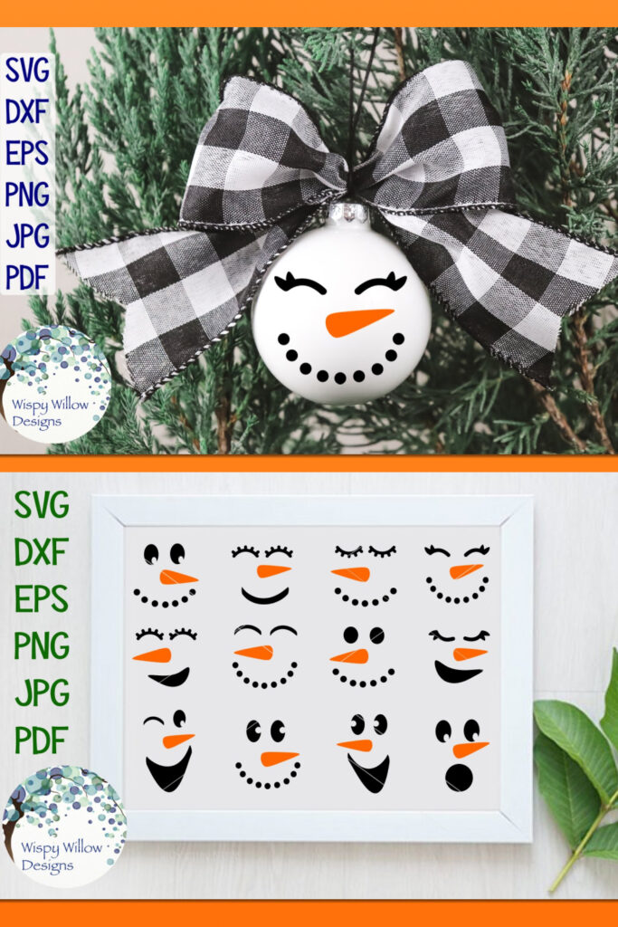 Winter Snowman Faces SVG Cut File And Clipart Bundle – MasterBundles