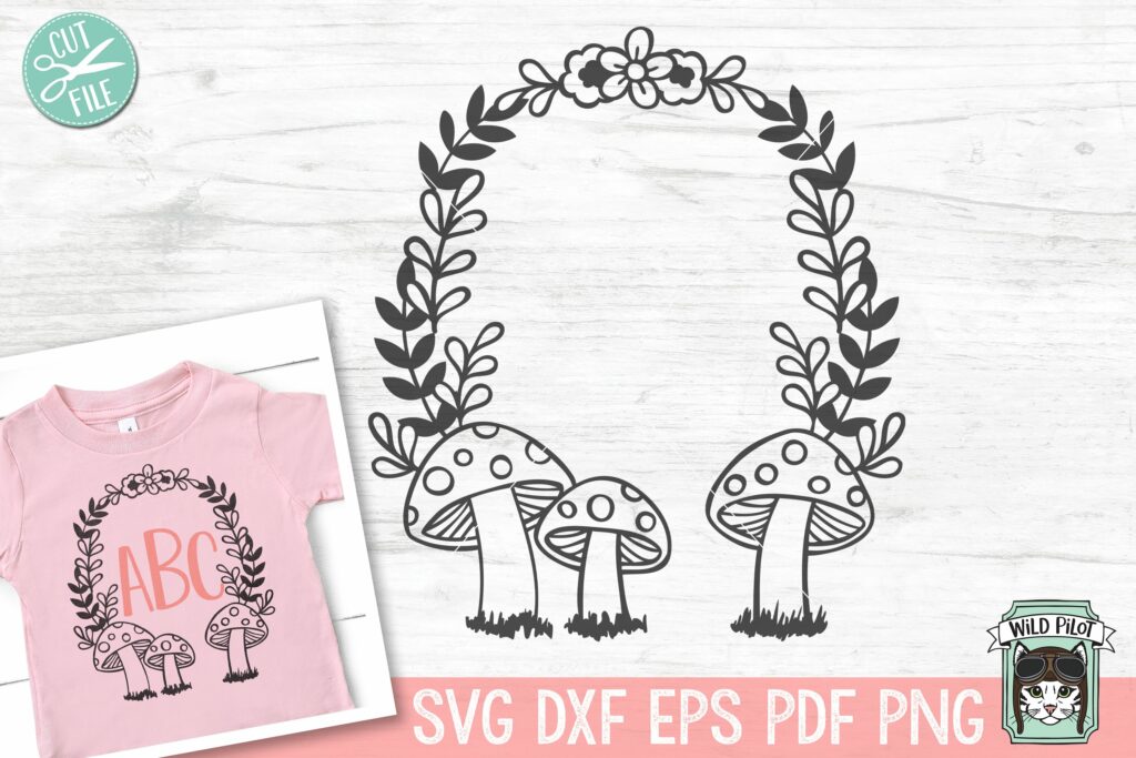 Mushroom SVG File, Woodland Wreath SVG, Monogram Frame SVG – MasterBundles