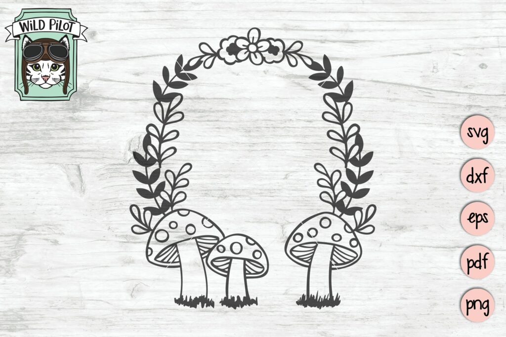 Mushroom SVG File, Woodland Wreath SVG, Monogram Frame SVG – MasterBundles