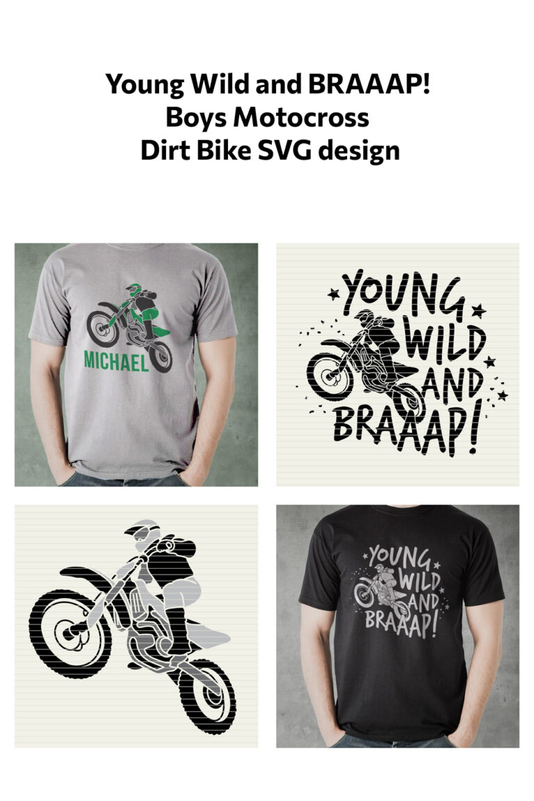 Young Wild And BRAAAP! Boys Motocross Dirt Bike SVG Design – MasterBundles