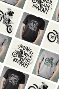 Young Wild And BRAAAP! Boys Motocross Dirt Bike SVG Design – MasterBundles