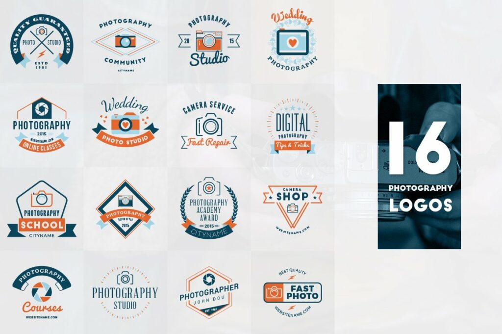 Set Of 16 Photography Logos – MasterBundles