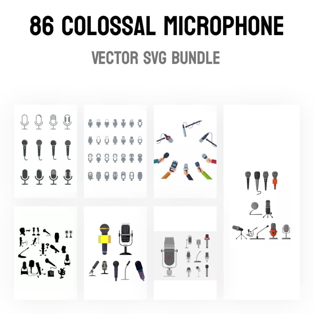 86 Colossal Microphone Vector SVG Bundle – MasterBundles