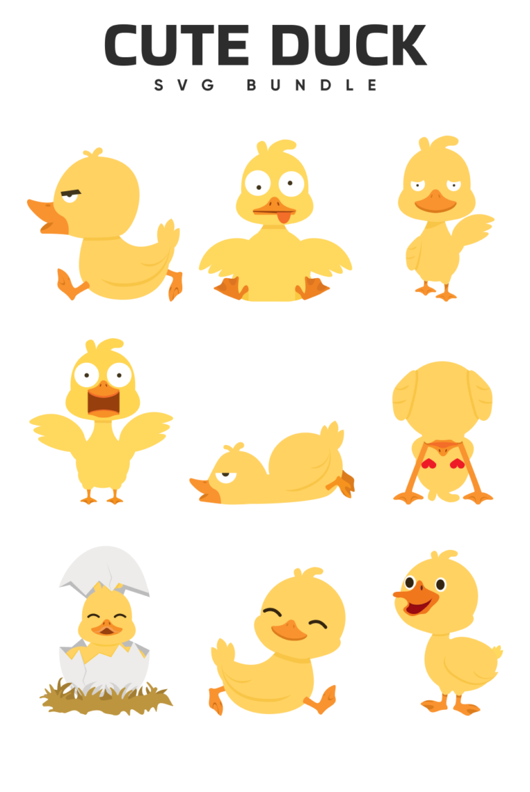 Cute Duck SVG Files – MasterBundles