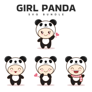 Girl Panda SVG Designs Bundle – MasterBundles