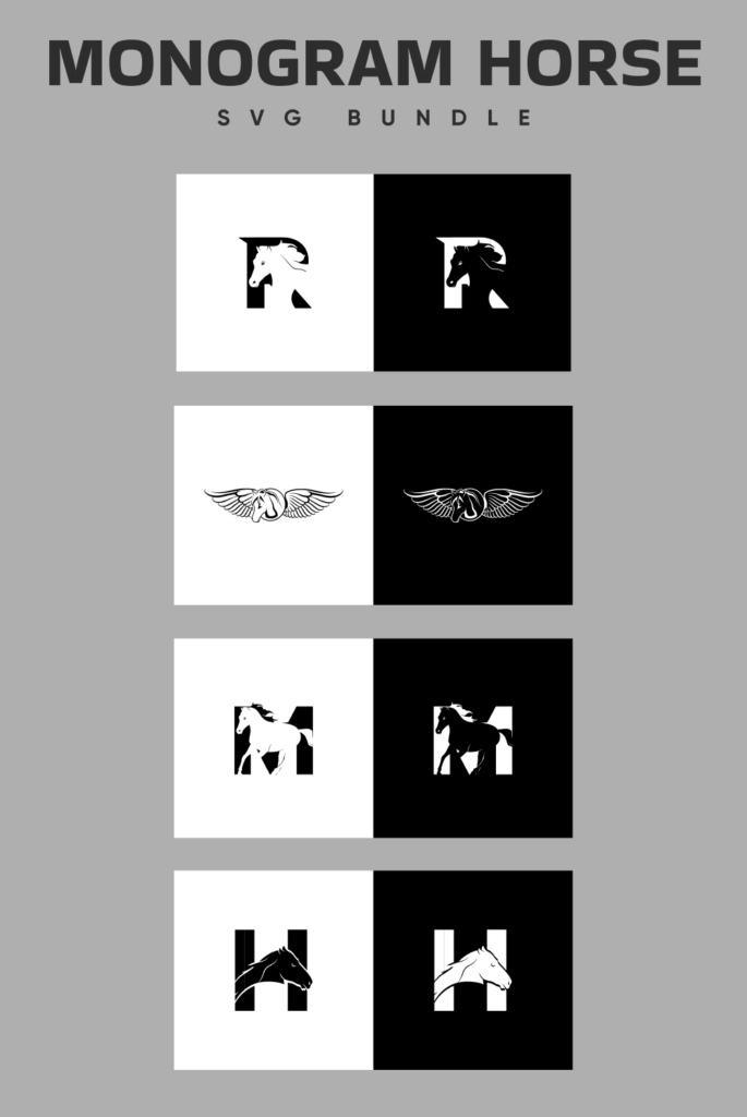 8 Monogram Horse SVG Designs – MasterBundles