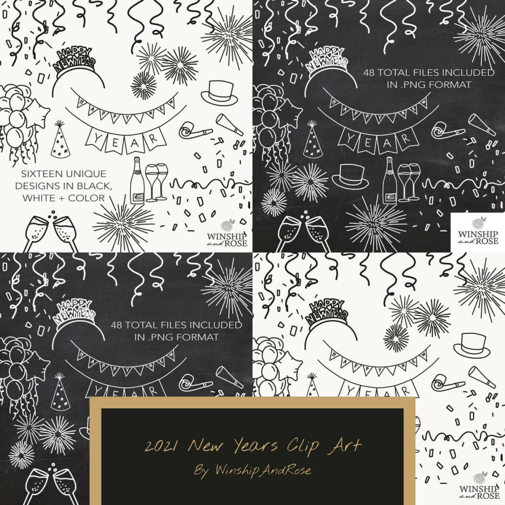 New Years Clip Art – MasterBundles