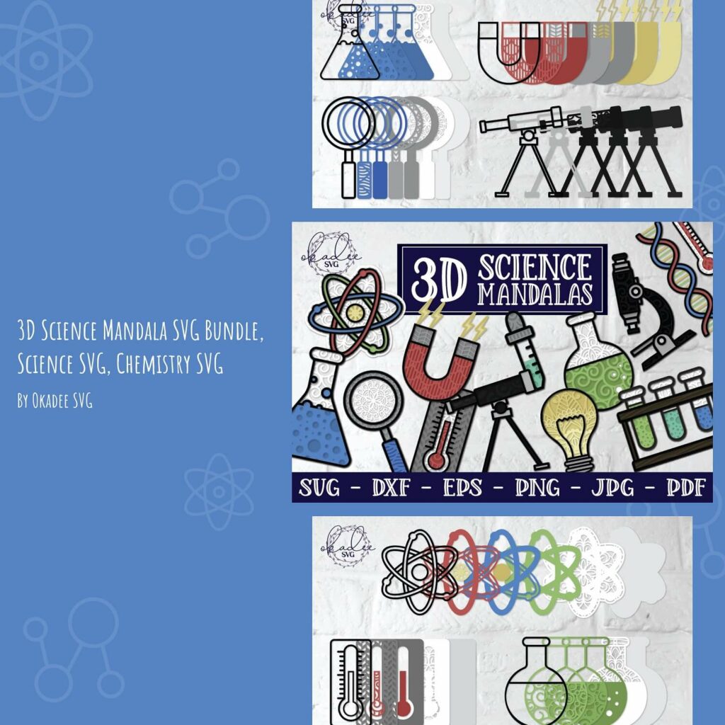 3D Science Mandala SVG Bundle, Science SVG, Chemistry SVG – MasterBundles