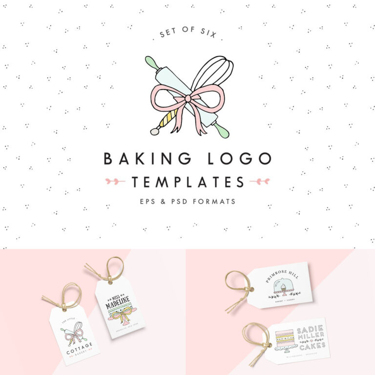 Hand Drawn Baking Logos EPS PSD – MasterBundles