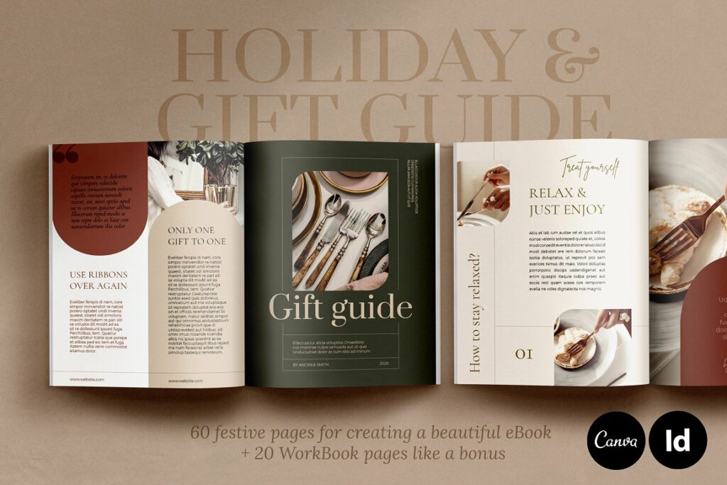 Holiday Gift Guide CANVA, InDesign – MasterBundles