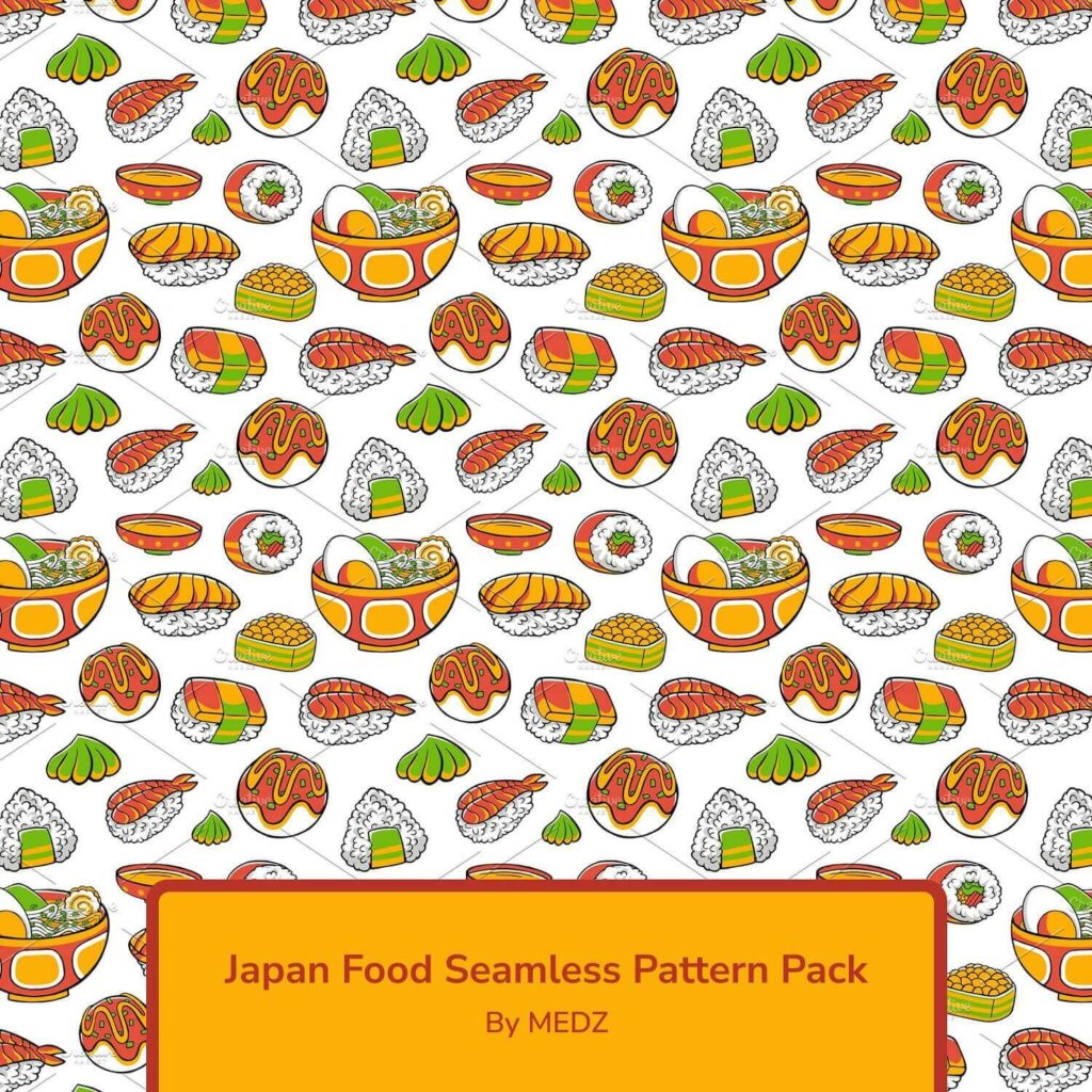 Japan Food Seamless Pattern Pack – MasterBundles