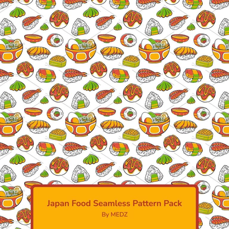 Japan Food Seamless Pattern Pack – MasterBundles
