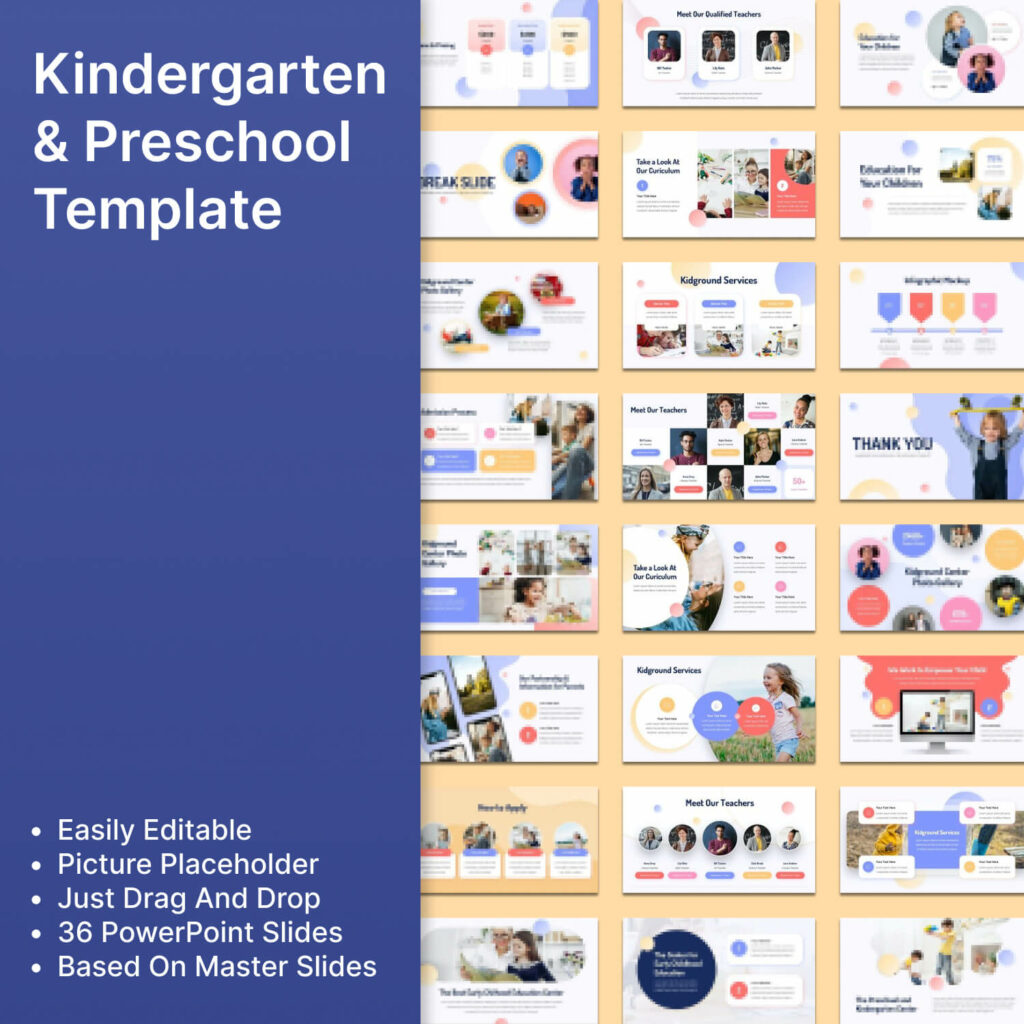 Kindergarten PowerPoint Template: 38 Slides – MasterBundles