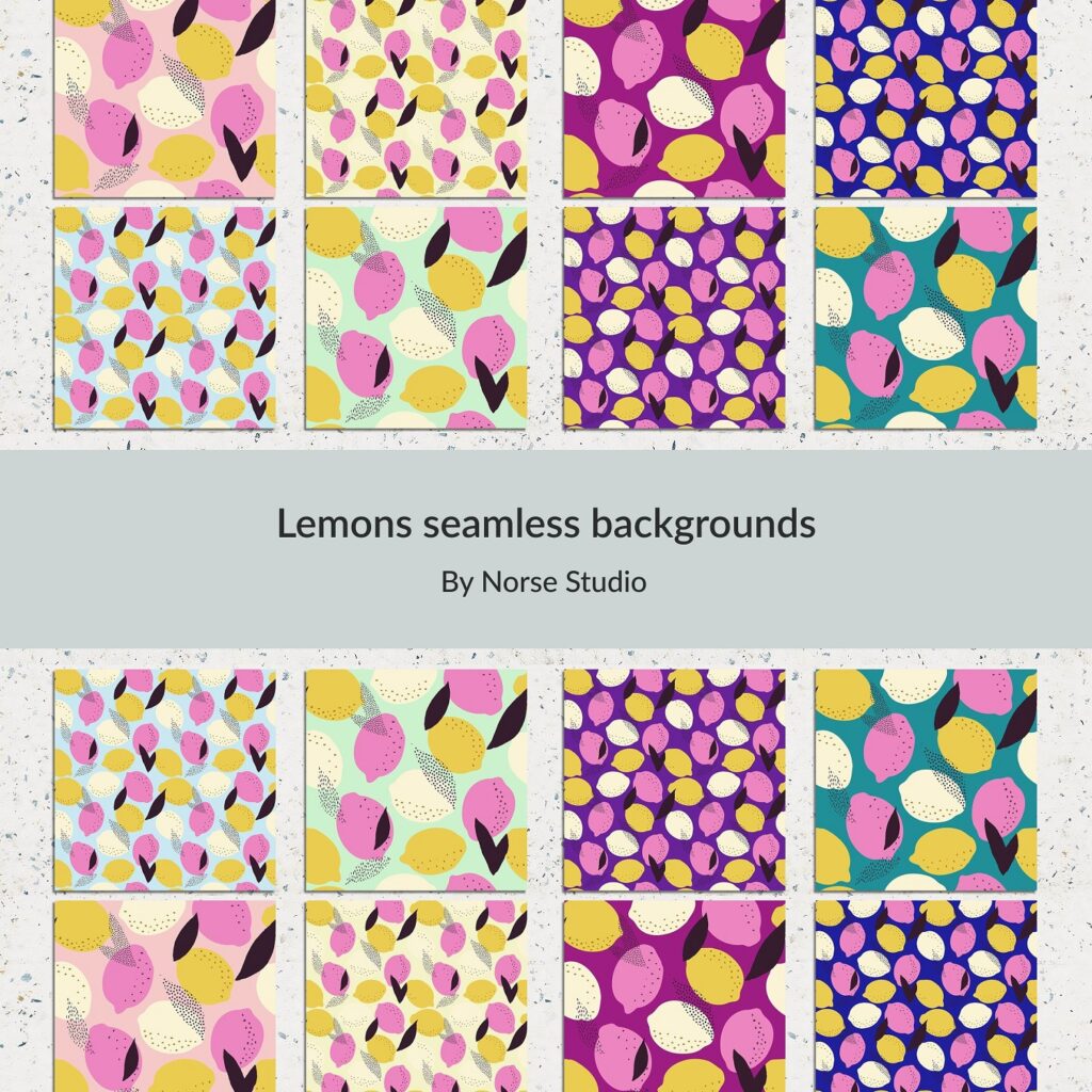 Lemons Seamless Backgrounds – MasterBundles