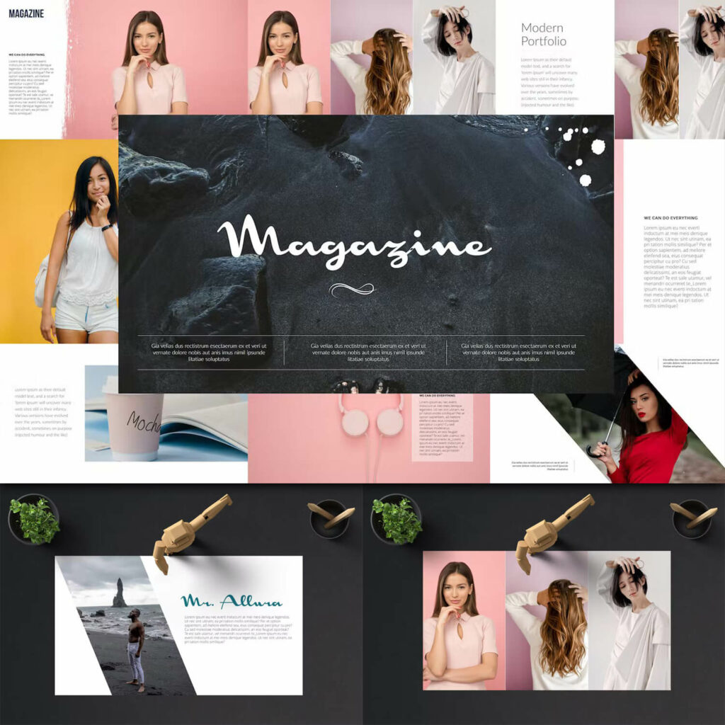 Magazine Style Powerpoint Template – MasterBundles