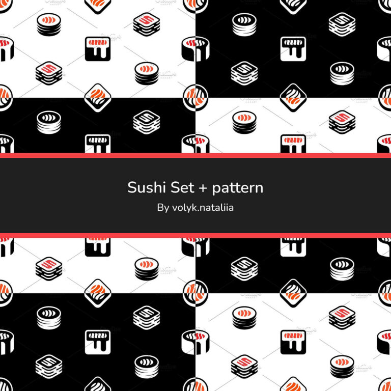 Sushi Set + Pattern – MasterBundles