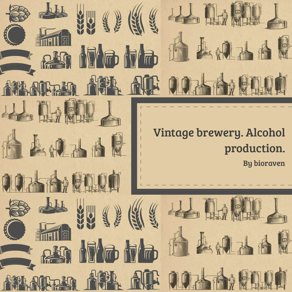 Vintage Brewery Alcohol Production Clipart – MasterBundles