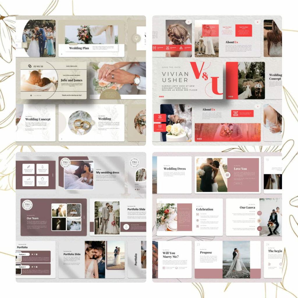 5 Wedding Invitation Powerpoint Templates – MasterBundles