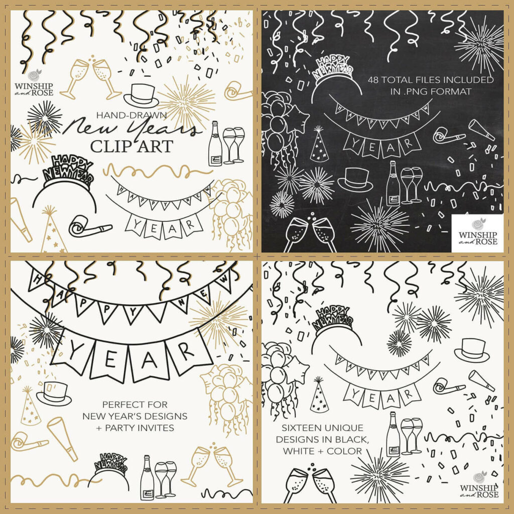 New Years Clip Art – MasterBundles