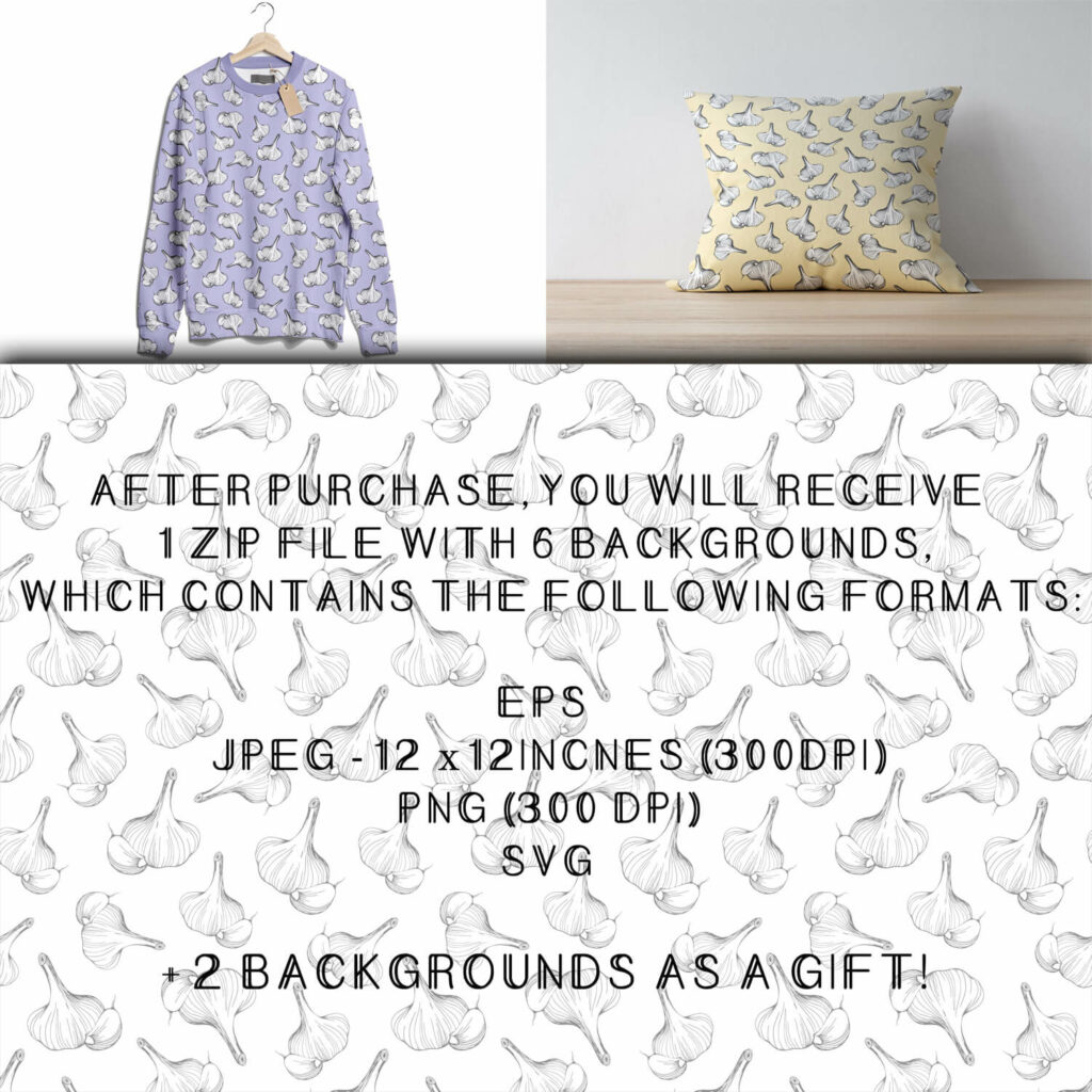 Garlic Digital Paper. Garlic Seamless Pattern. – MasterBundles