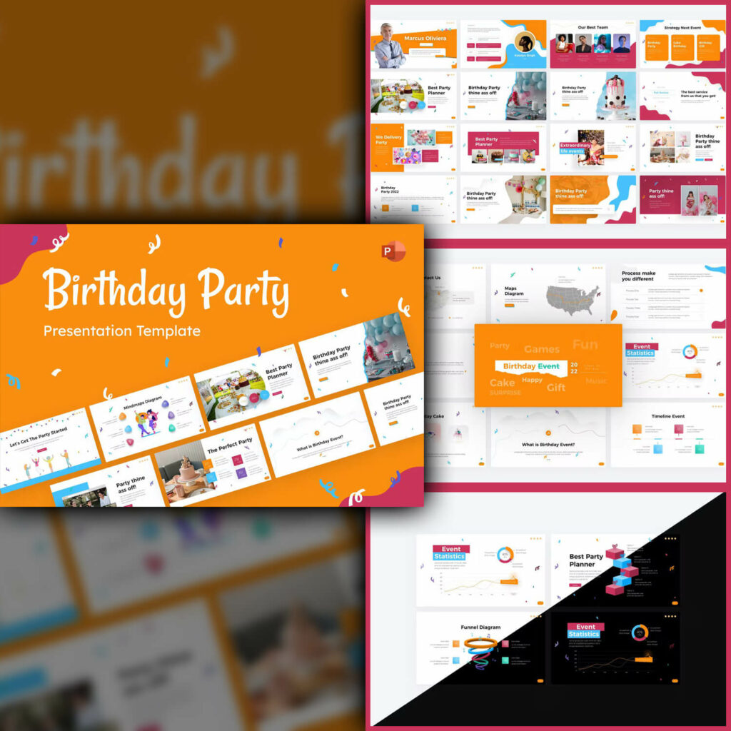 Birthday Party Creative PowerPoint Template – MasterBundles