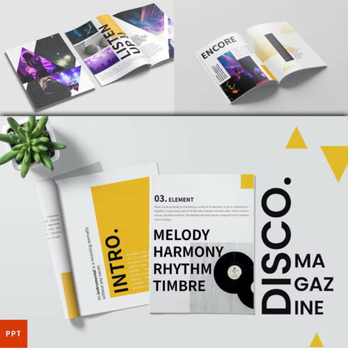 Disco - Magazine Powerpoint Template – MasterBundles