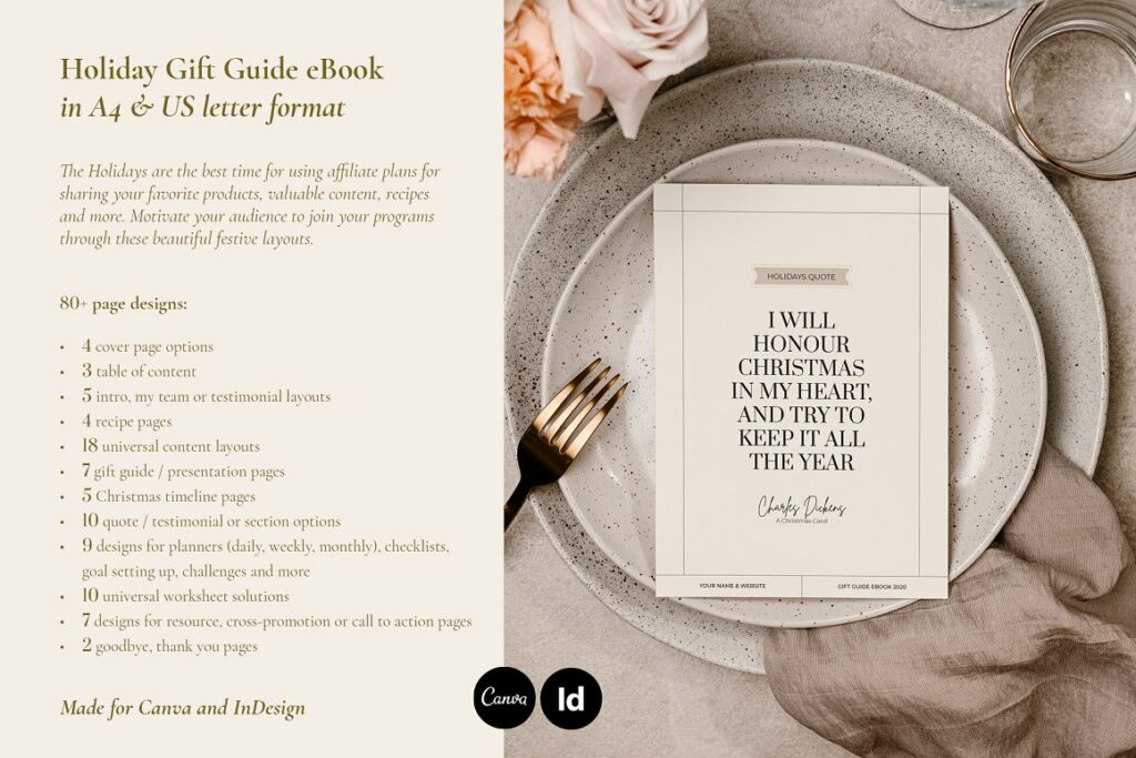 Holiday Gift Guide CANVA, InDesign – MasterBundles