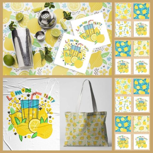 Lemon Party Patterns & Elements – MasterBundles