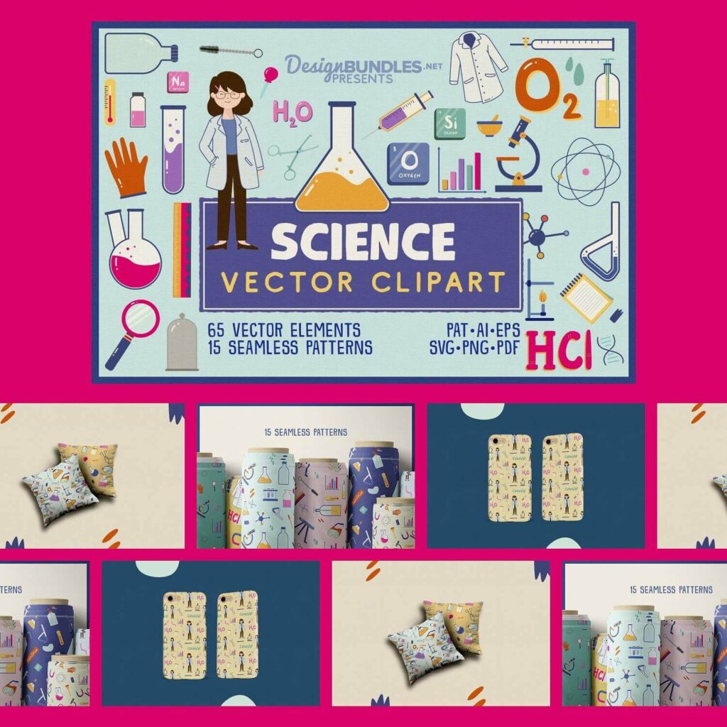Science Vector Clipart & Seamless Patterns – MasterBundles