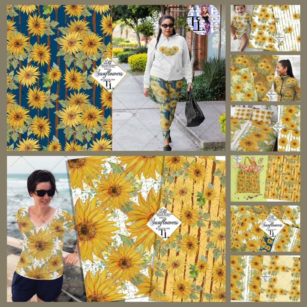 Sunflower Pattern Floral Paper – MasterBundles