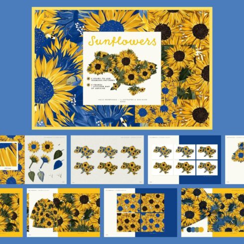 Sunflowers Patterns & Map of Ukraine – MasterBundles
