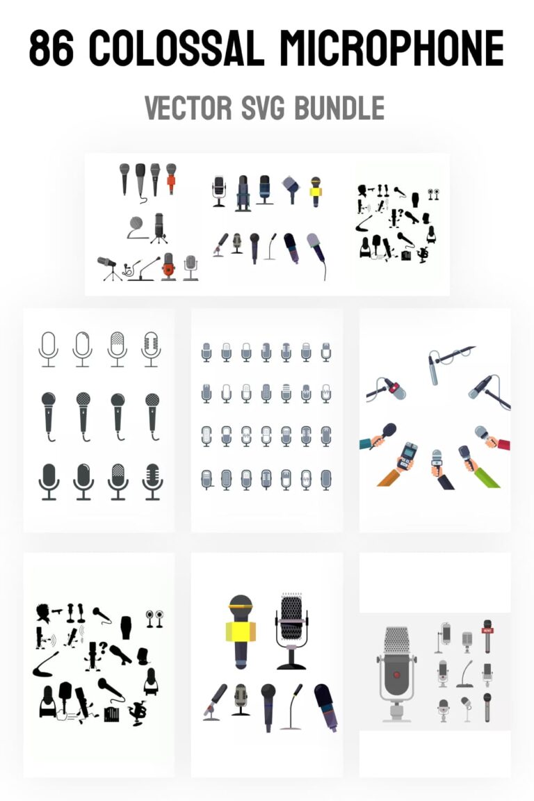 86 Colossal Microphone Vector SVG Bundle – MasterBundles