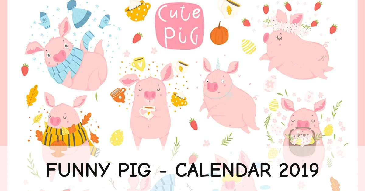Funny Pig - Calendar – MasterBundles