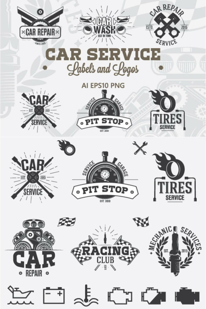 9 Car Service Labels and Logos – MasterBundles