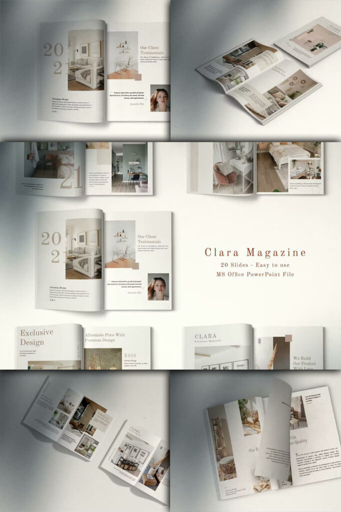 Clara Minimalist Magazine Layout Powerpoint – MasterBundles