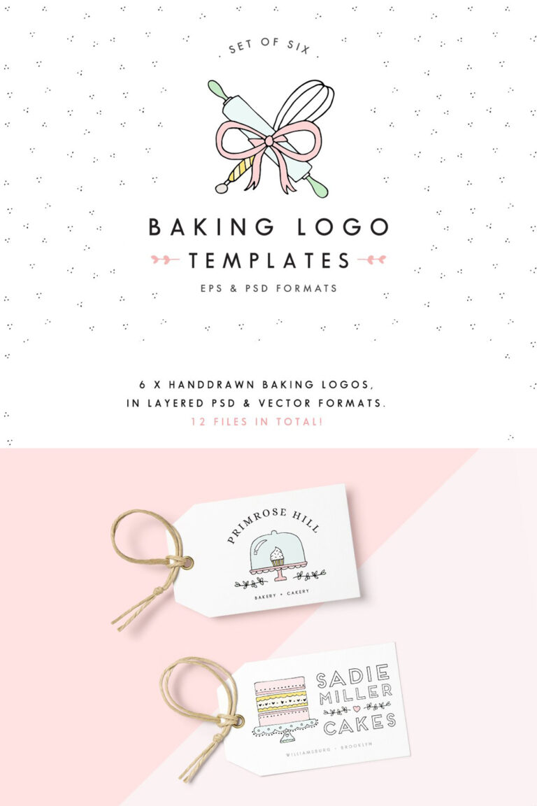 Hand Drawn Baking Logos EPS PSD – MasterBundles