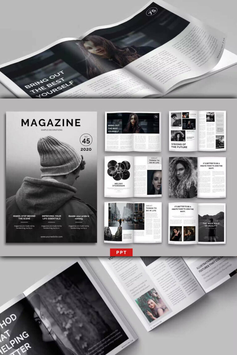 Magazine Layout Powerpoint Template – MasterBundles