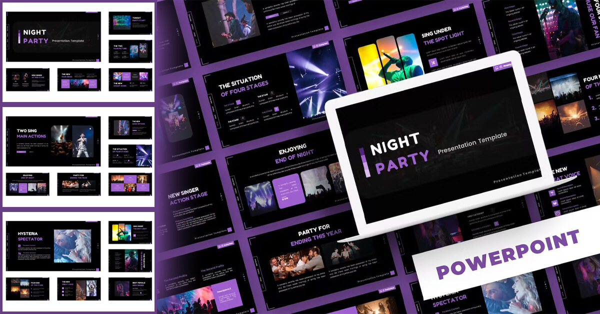 Night Party - Powerpoint Template – MasterBundles