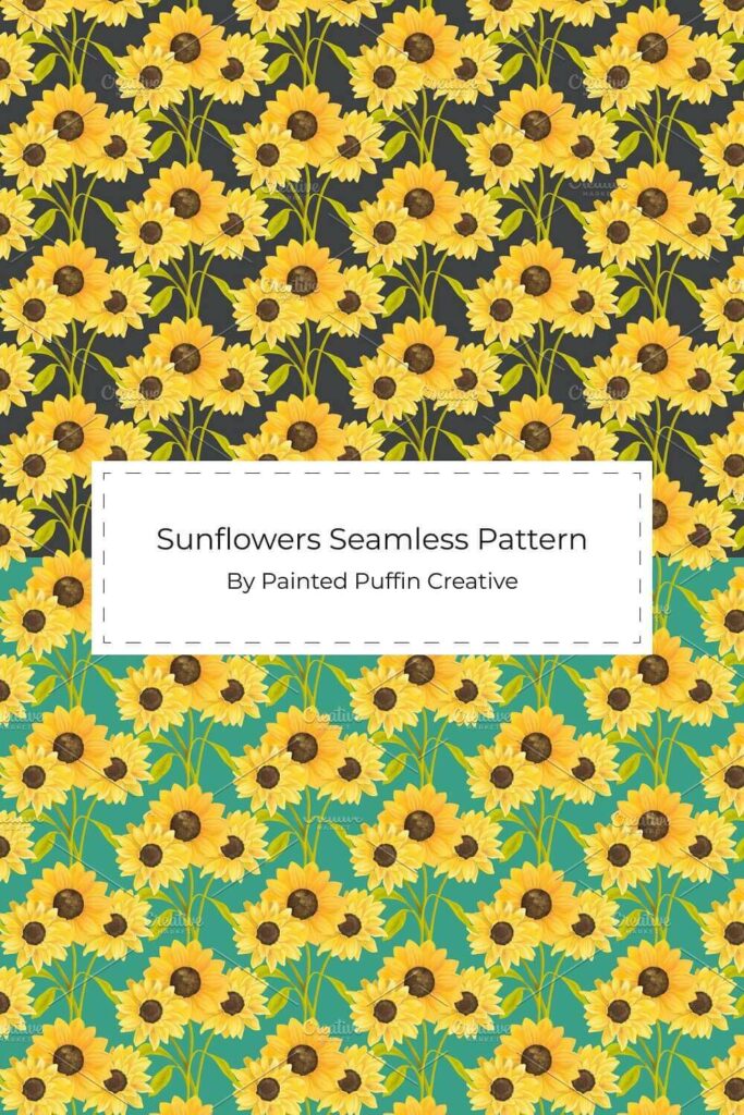 Sunflowers Seamless Pattern – MasterBundles
